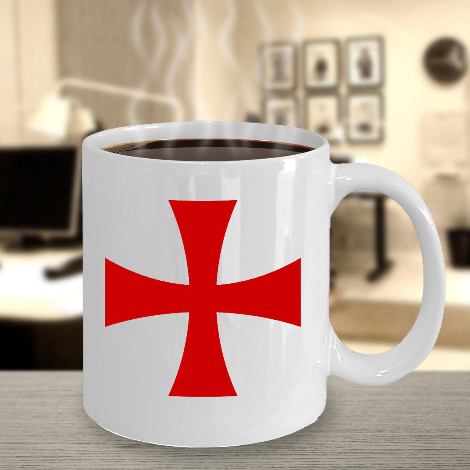 Knights Templar Coffee Mug Templar Red Cross Symbol - Etsy