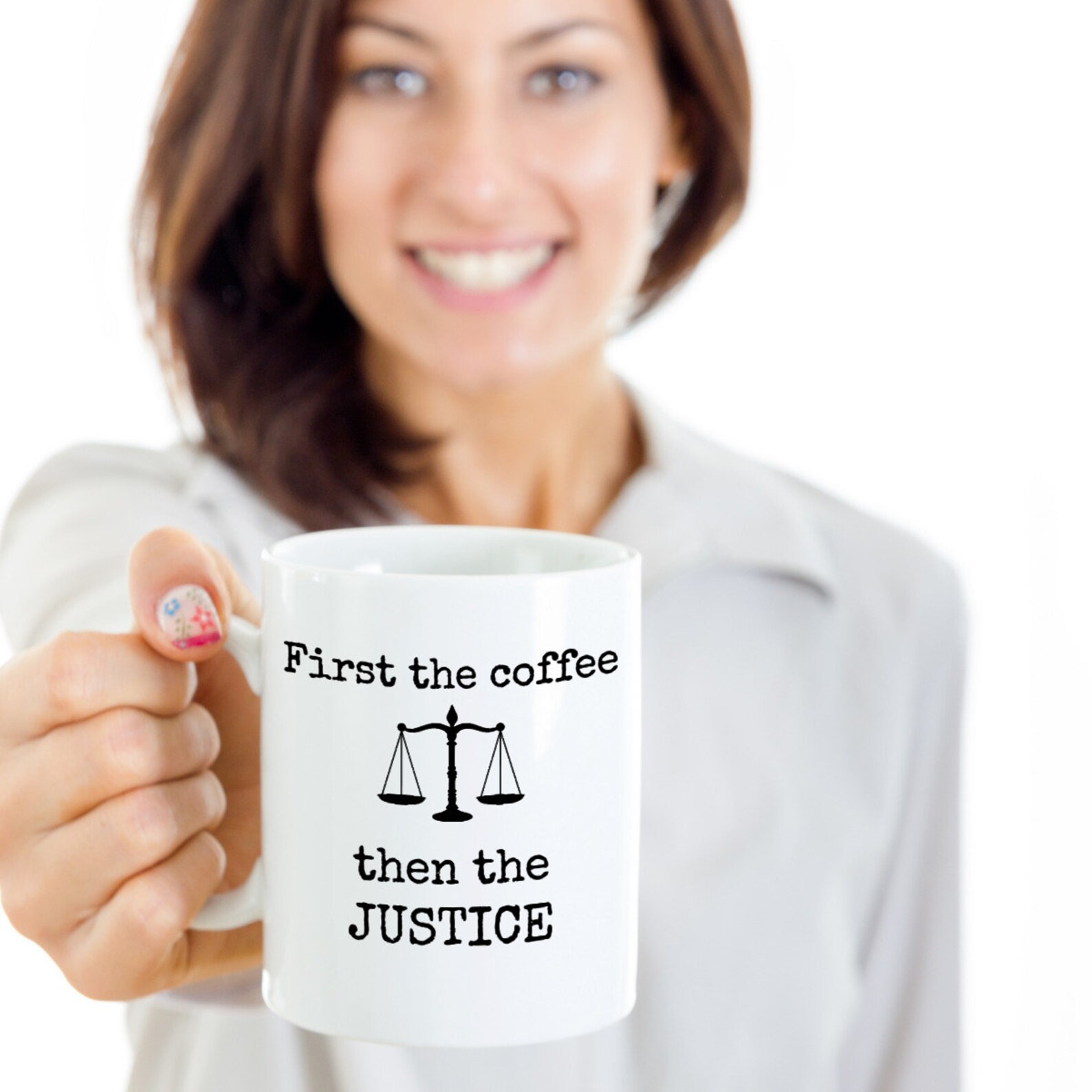Lawyer Judge Funny Mug - First the Coffee Then the Justice - Court of ...