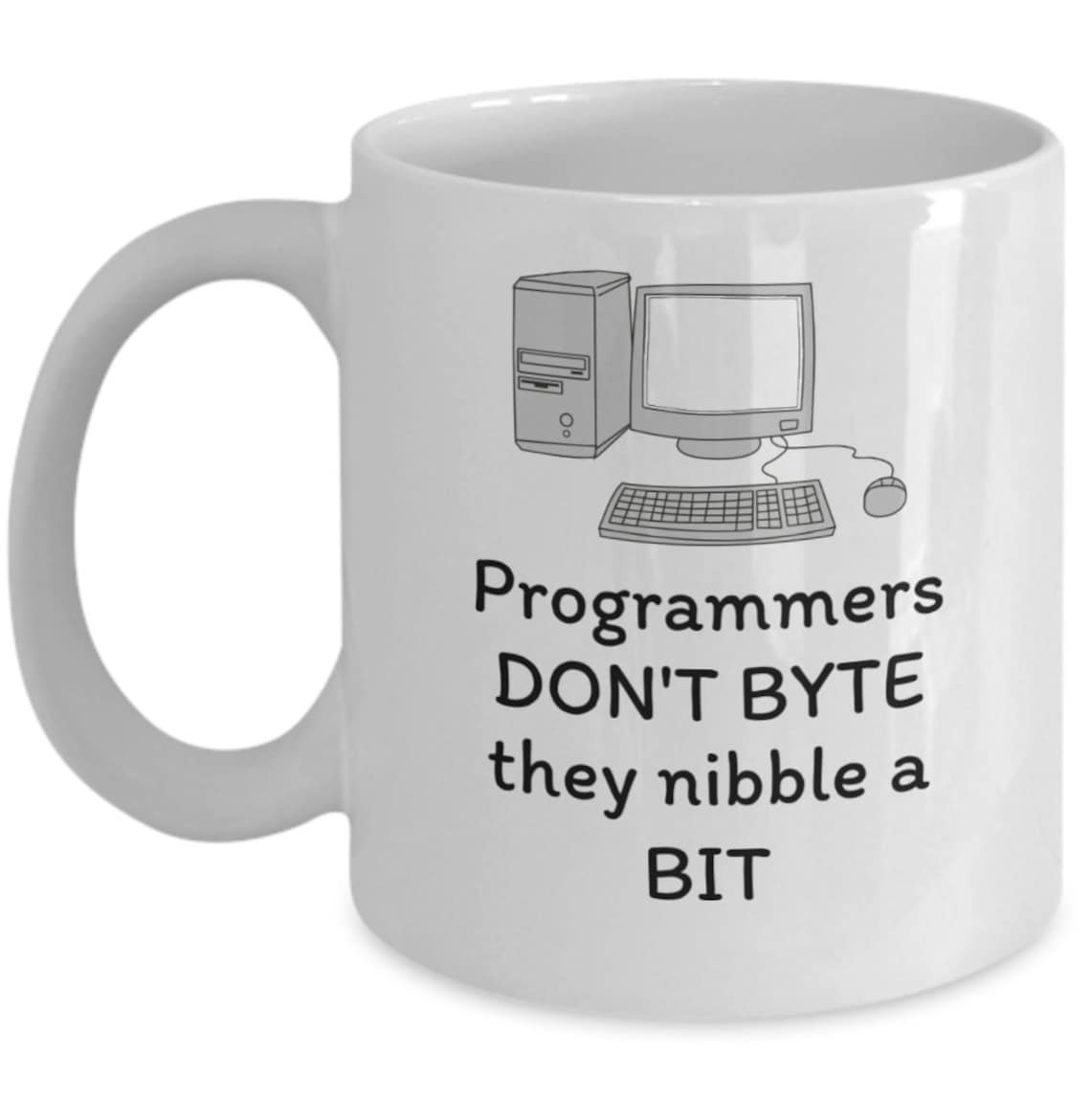 Programmers don't byte they nibble a bit Funny IT degree | Etsy