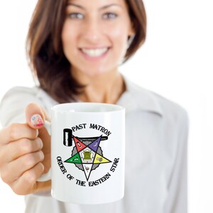 Order of the Eastern Star Masonic Coffee Mug - Past Matron Gavel Symbol ...