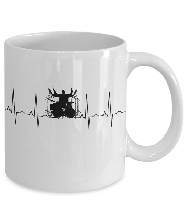 Music Lover Coffee Mug Drummer Heartbeat Drum Player - Etsy