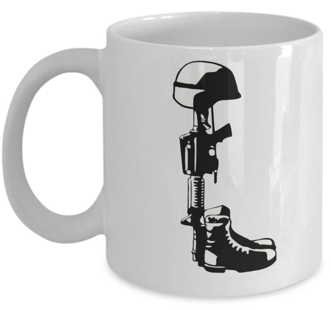 Veteran Coffee Mug - Battlefield Cross Symbol - Patriotic Soldier - Ex ...