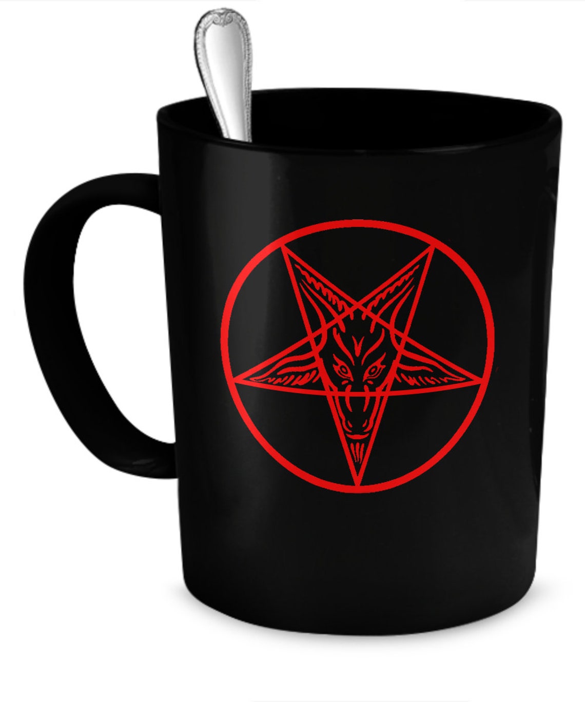 Esoteric Coffee Mug - Satan and Lucifer Seal BLACK Cup - Occult 666 ...