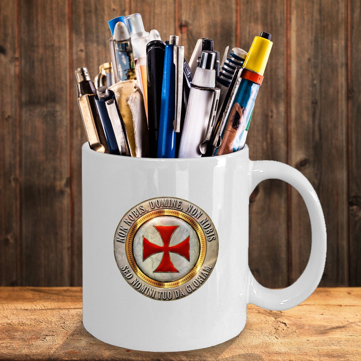 Knights Templar Cross Coffee Mug Non Nobis Domine Sed Nomini - Etsy