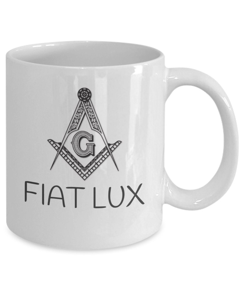 Masonic Mug Fiat Lux Masonic Motto Freemasons Symbol - Etsy