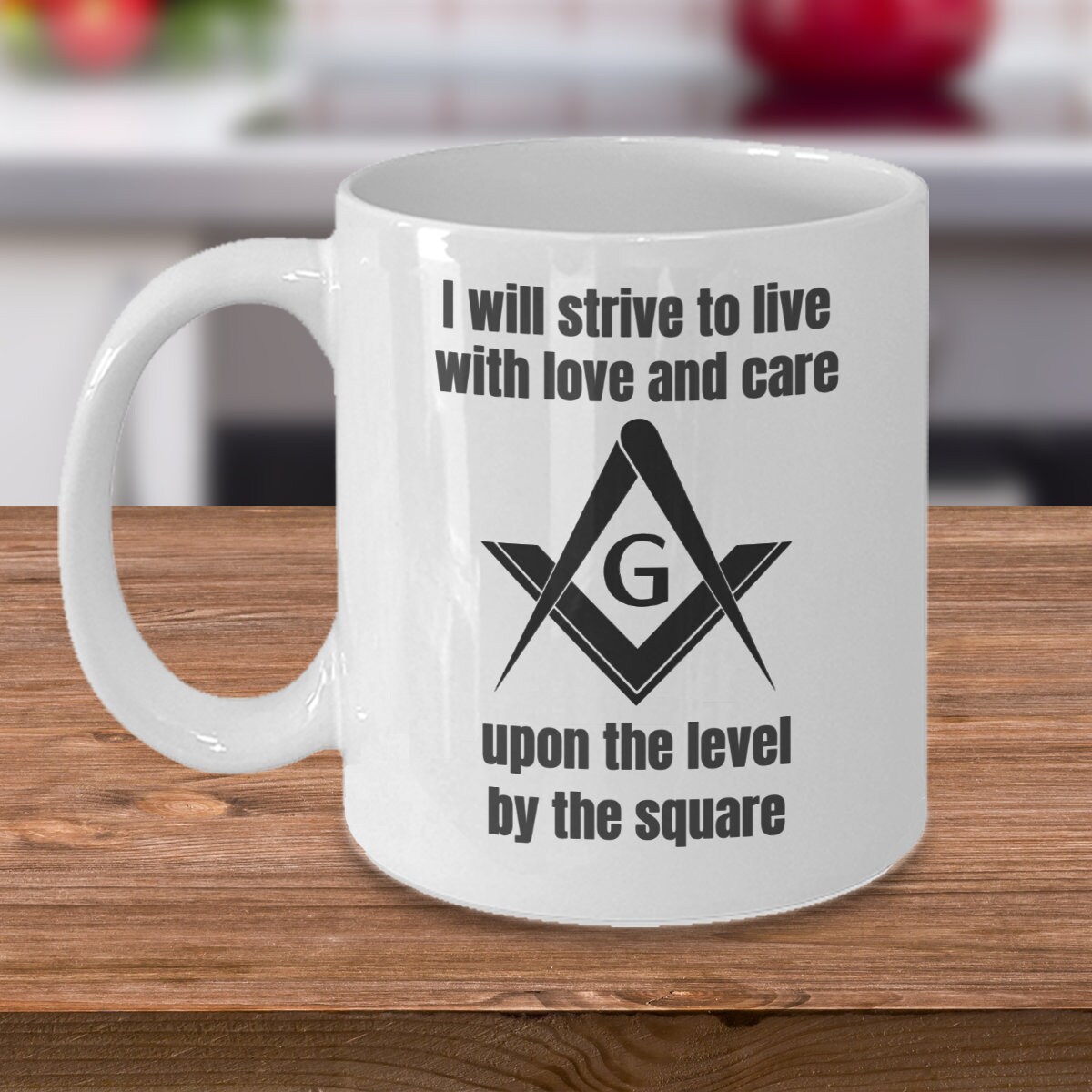 Masonic Motto Coffee Mug I Will Strive to Live With Love and - Etsy