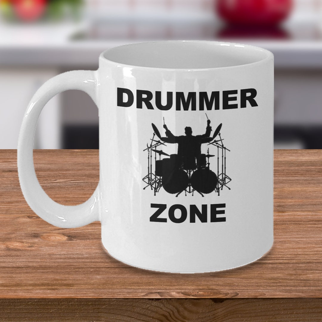 Funny Drum Mug - Drummer Zone - Drumming Music Lover Coffee Mug - Gift ...