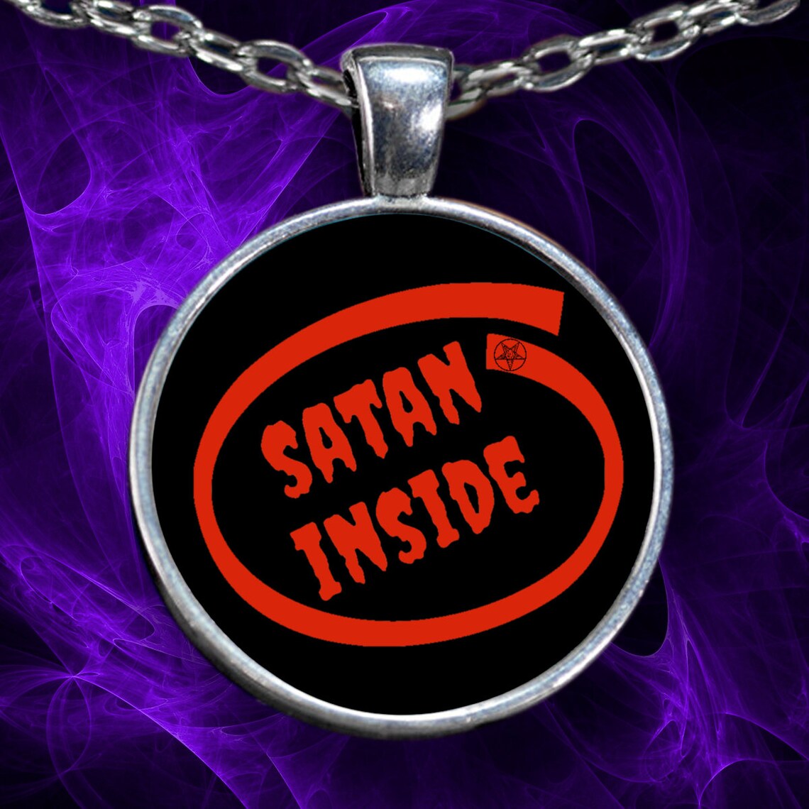 Esoteric necklace Satan inside Satanic devil symbol | Etsy