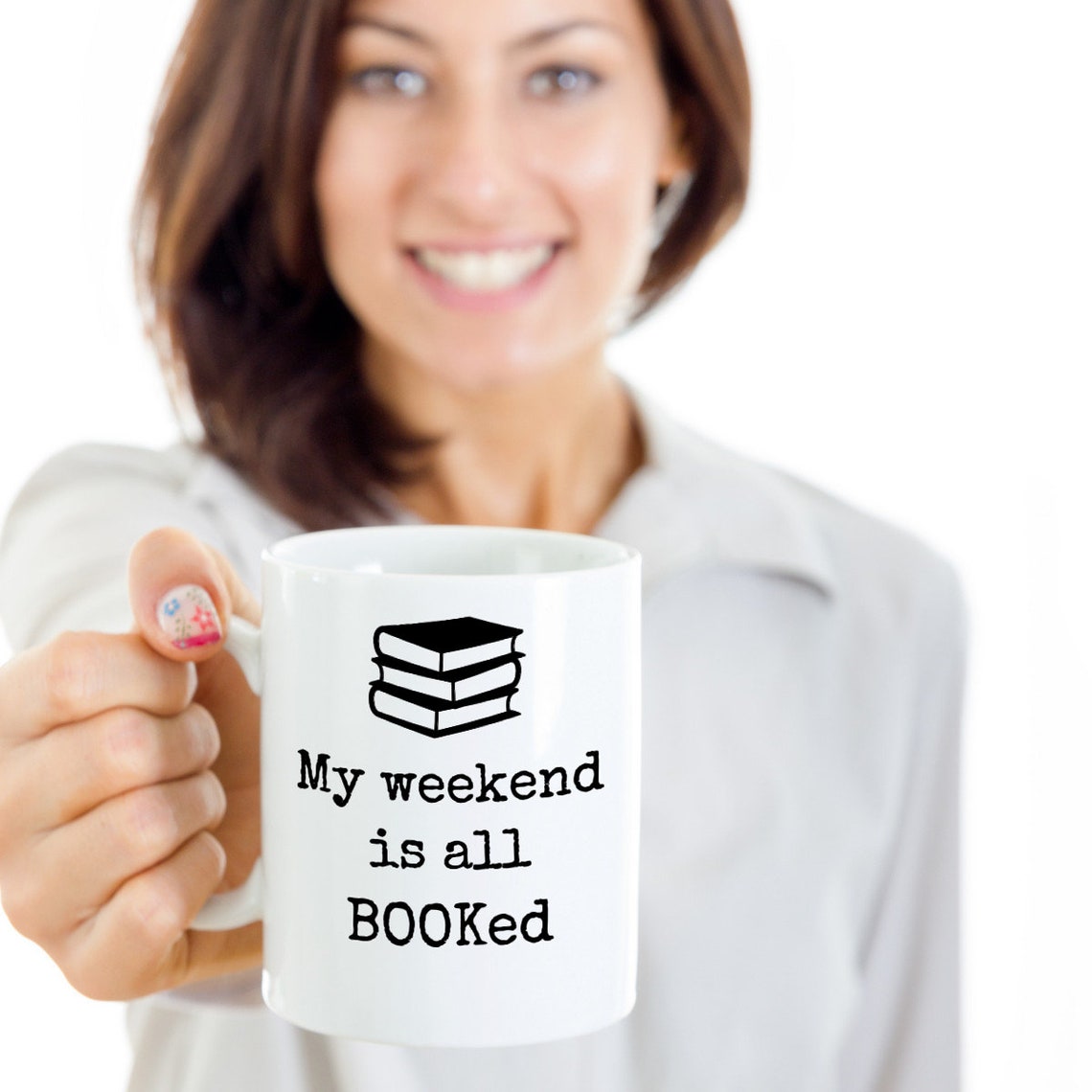 Book Themed Coffee Mug My Weekend is All Booked Reading - Etsy