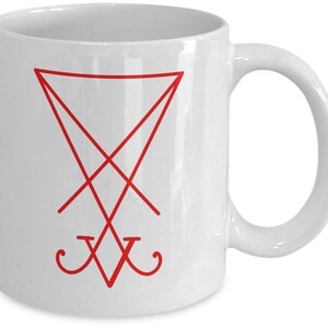 Satanic Coffee Mug - Lucifer Sigil Symbol - Occult Ritual Cup - Sigil ...