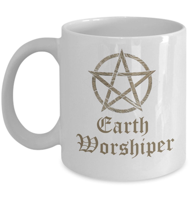 Wicca Coffee Mug - Earth Worshiper - Pagan Witches Pentagram Symbol Cup ...