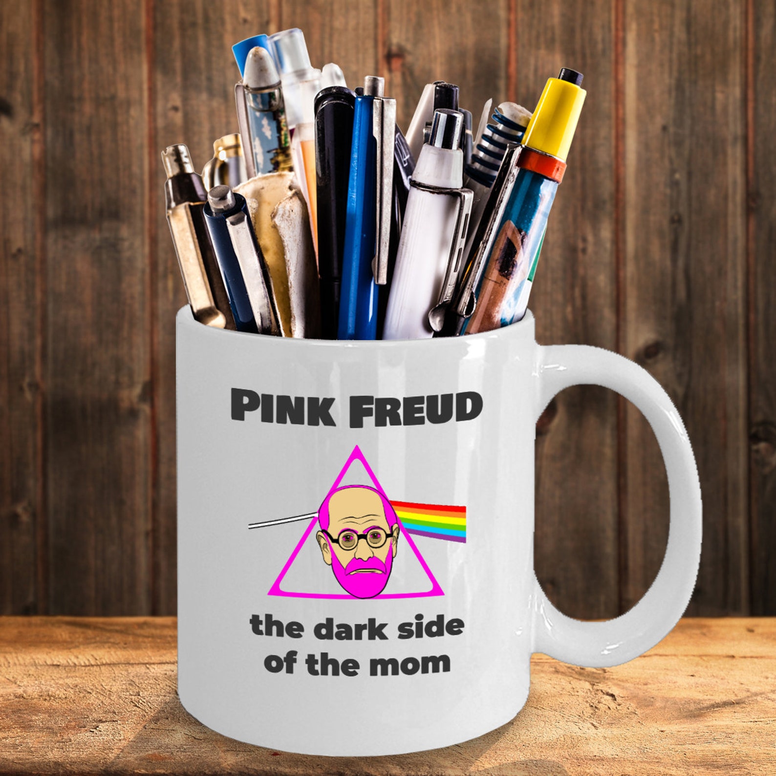 Psychology Coffee Mug - Freud in Pink the Dark Side of the Mom ...