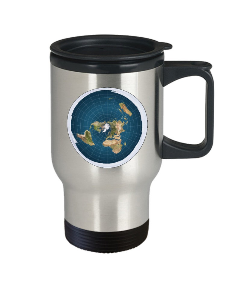 Flat Earth Map Symbol Travel Mug Zetetic Astronomy - Etsy