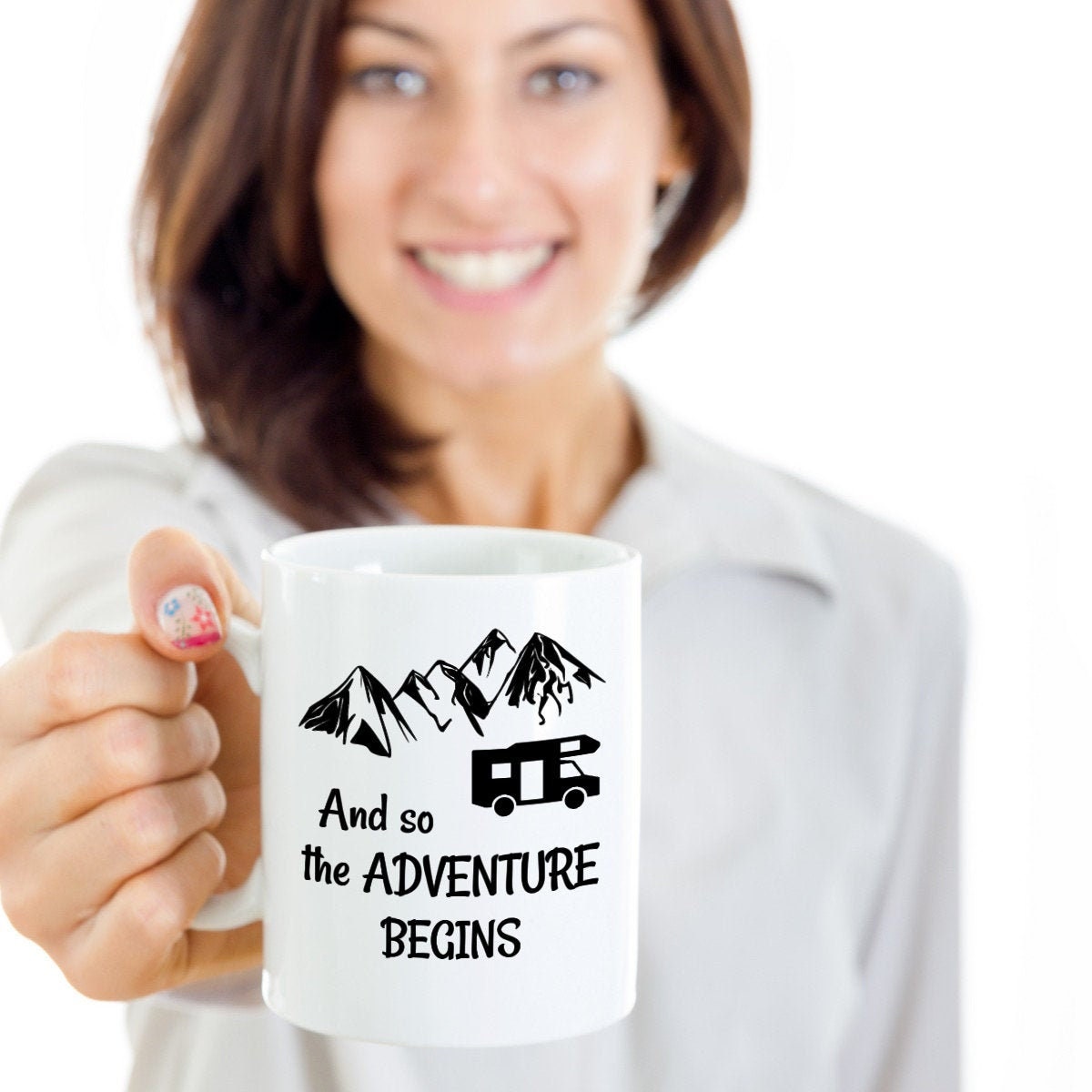 Camping Coffee Mug and so the Adventure Begins Nature - Etsy