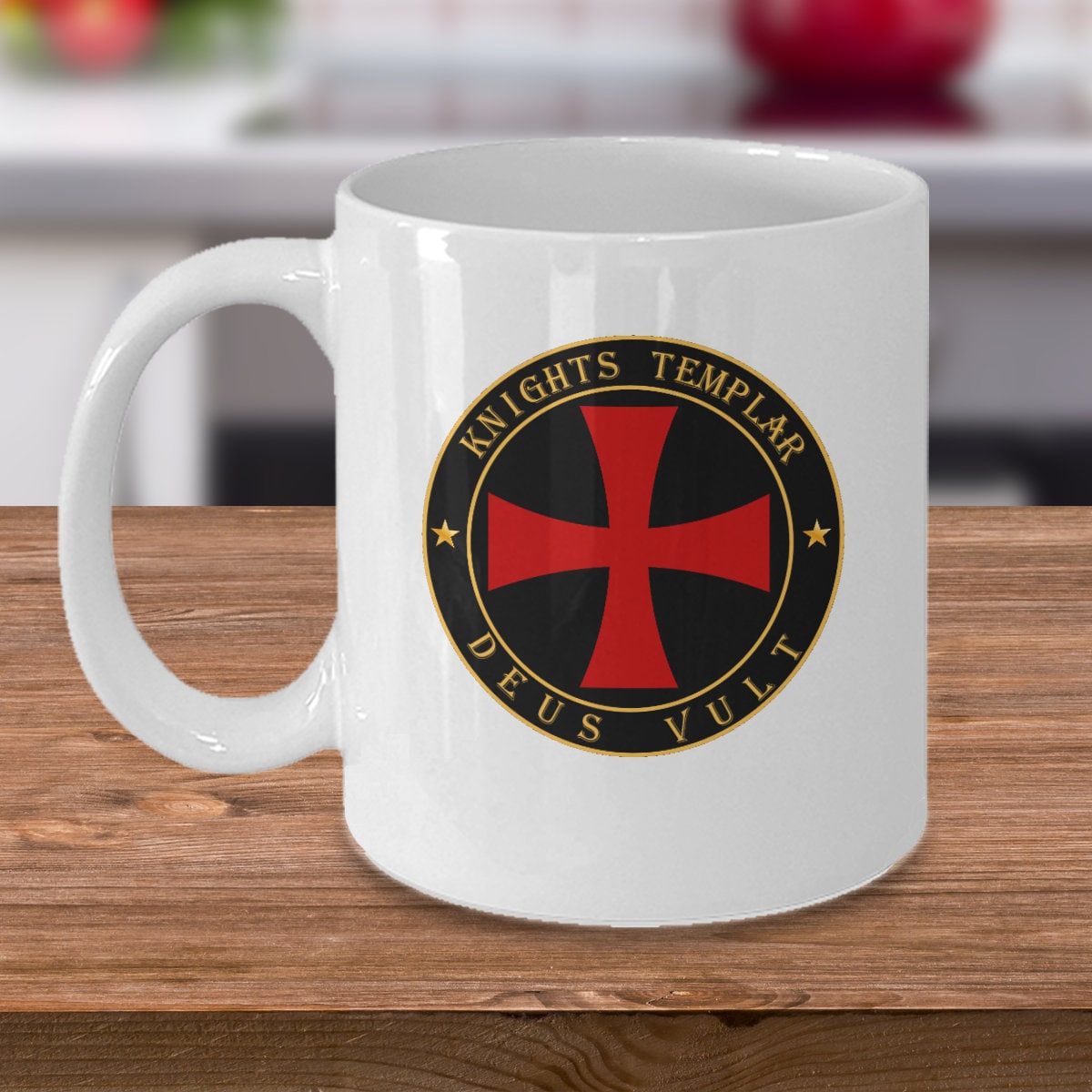 Knights Templar Coffee Mug Deus Vult God Wills It Latin | Etsy