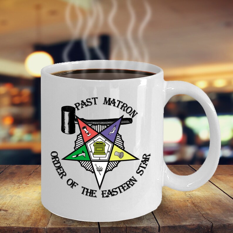 Order of the Eastern Star Masonic Coffee Mug - Past Matron Gavel Symbol ...