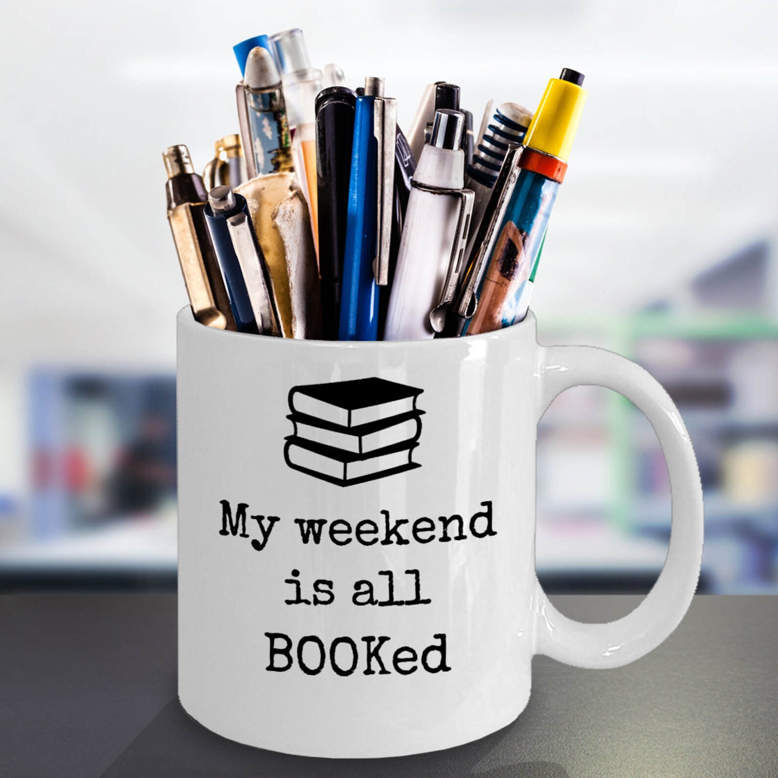 Book Themed Coffee Mug My Weekend is All Booked Reading - Etsy