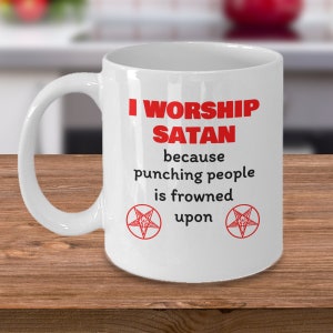 Satanic Coffee Mug I Worship Satan Satanistic Symbol - Etsy