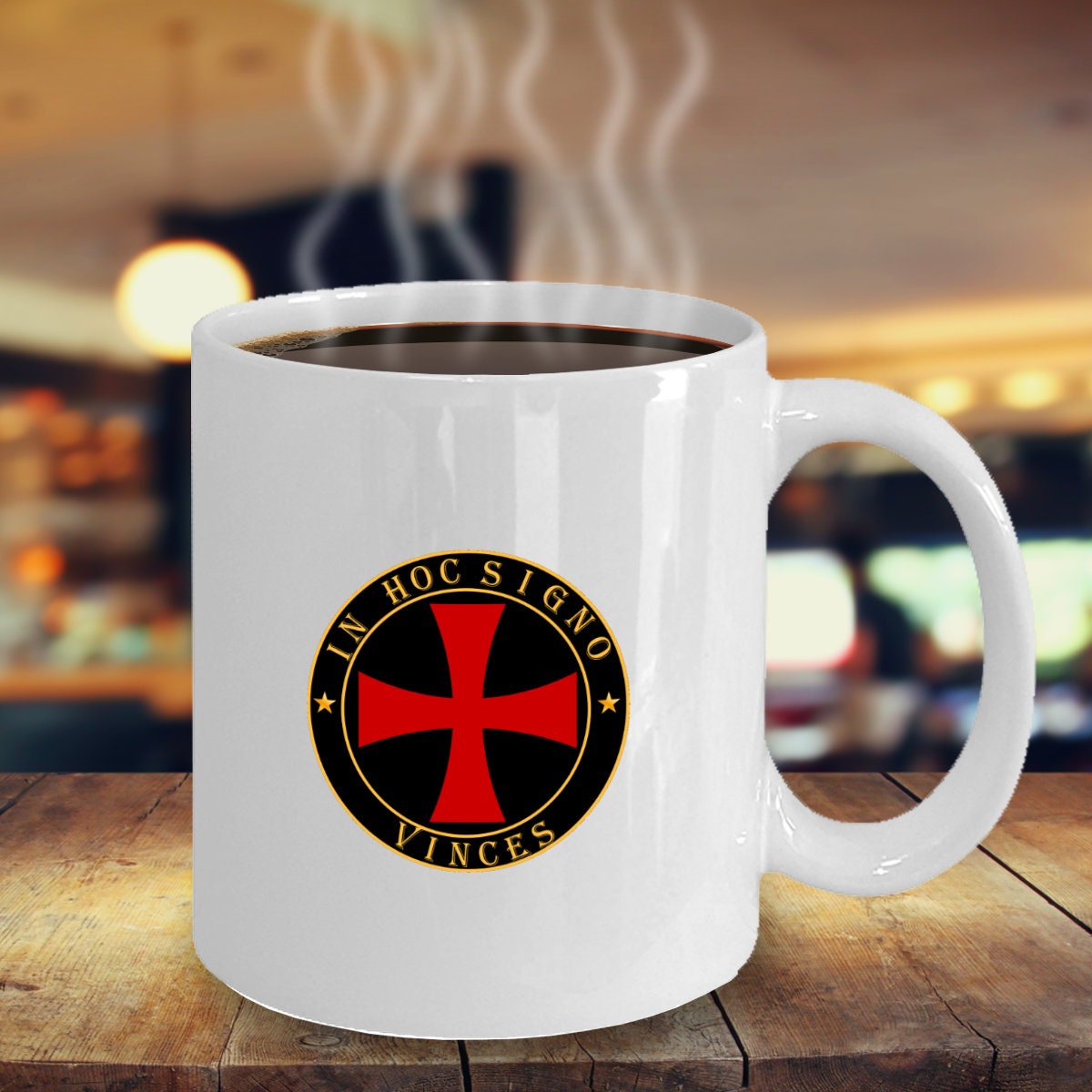Knights Templar Coffee Mug - in Hoc Signo Vinces - Masonic Solomon ...