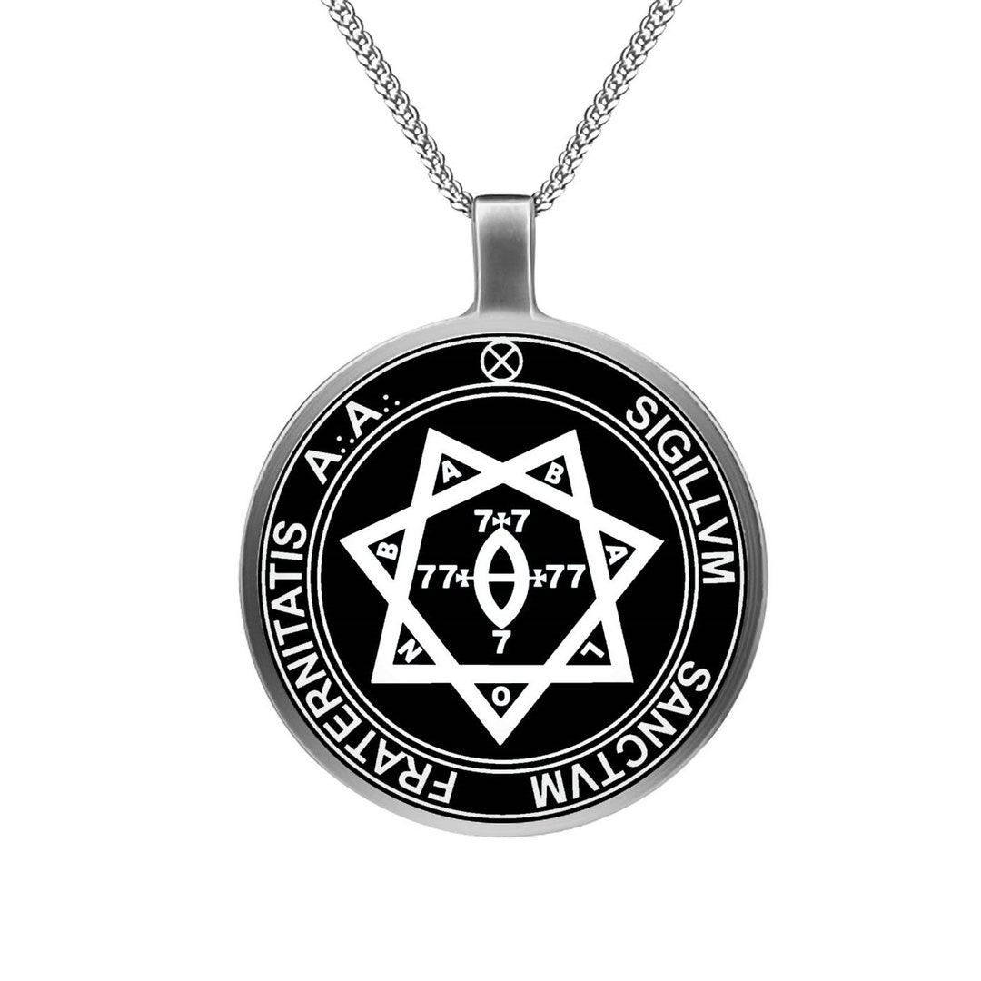 Thelema Necklace Argentum Astrum Symbol A.A. Order Thelema Jewelry ...