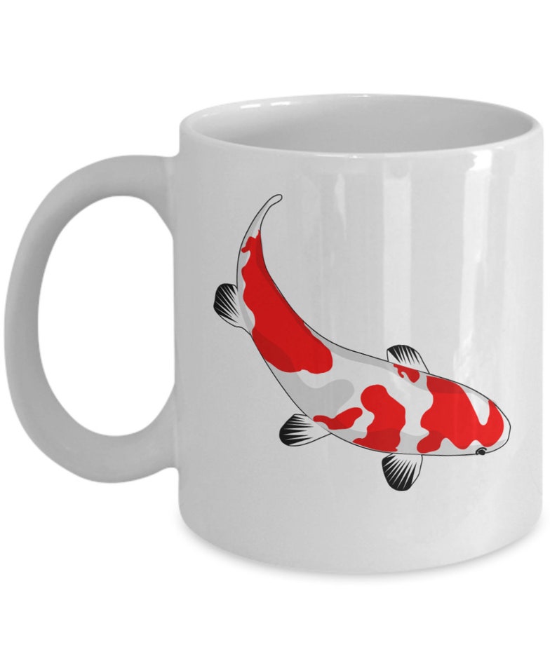 Koi Fish Mug - Koi Fish Gift - Amur Carp Oriental Design - Fish Lover ...