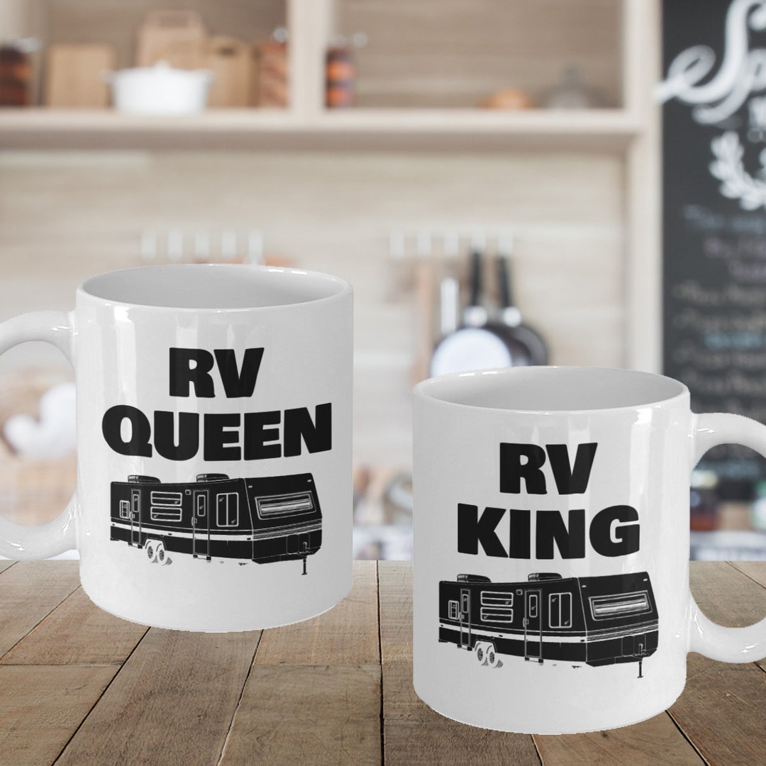 Camping Coffee Mug Couples Gift Set RV King Queen Funny Campers Gifts ...