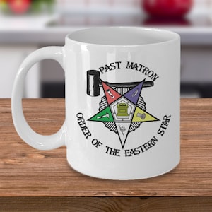 Order of the Eastern Star Masonic Coffee Mug - Past Matron Gavel Symbol ...