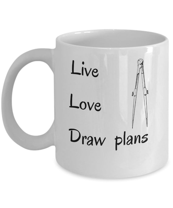 Architect Mug Live Love Draw Plans Architecture Lover Gift | Etsy