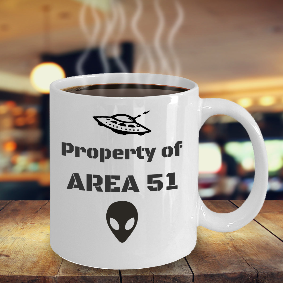 UFO Alien Coffee Mug - Property of AREA 51 - Extraterrestrial Gift - Etsy