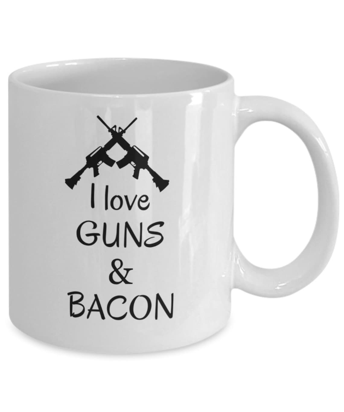 Gun lover gifts for men I love guns and bacon Funny gun | Etsy