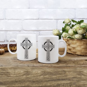 Celtic Cross Mug - Christian Gifts - Catholic Cross Symbol - Christian ...