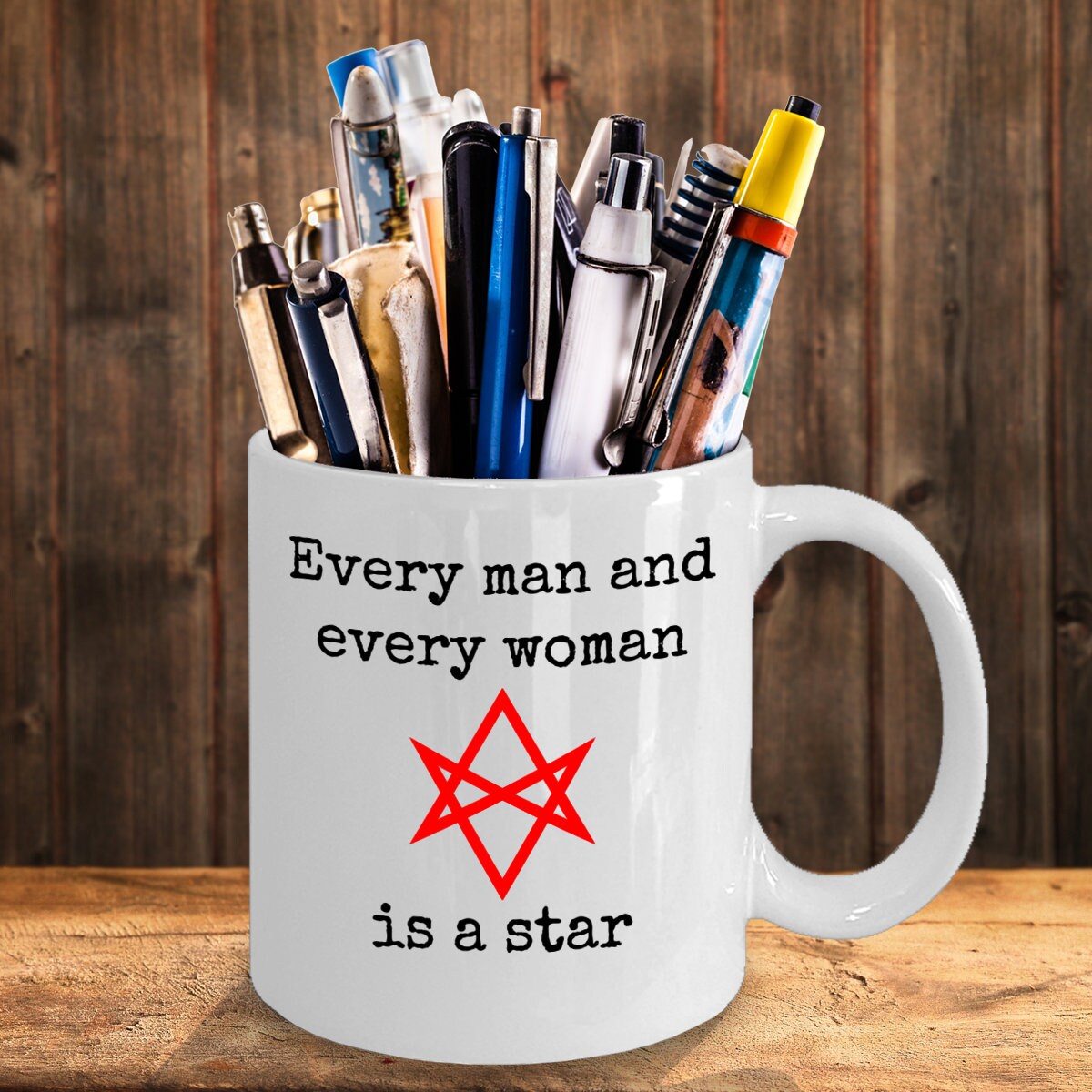 Thelema Coffee Mug - Every Man and Every Woman is a Star - Liber AL Vel ...