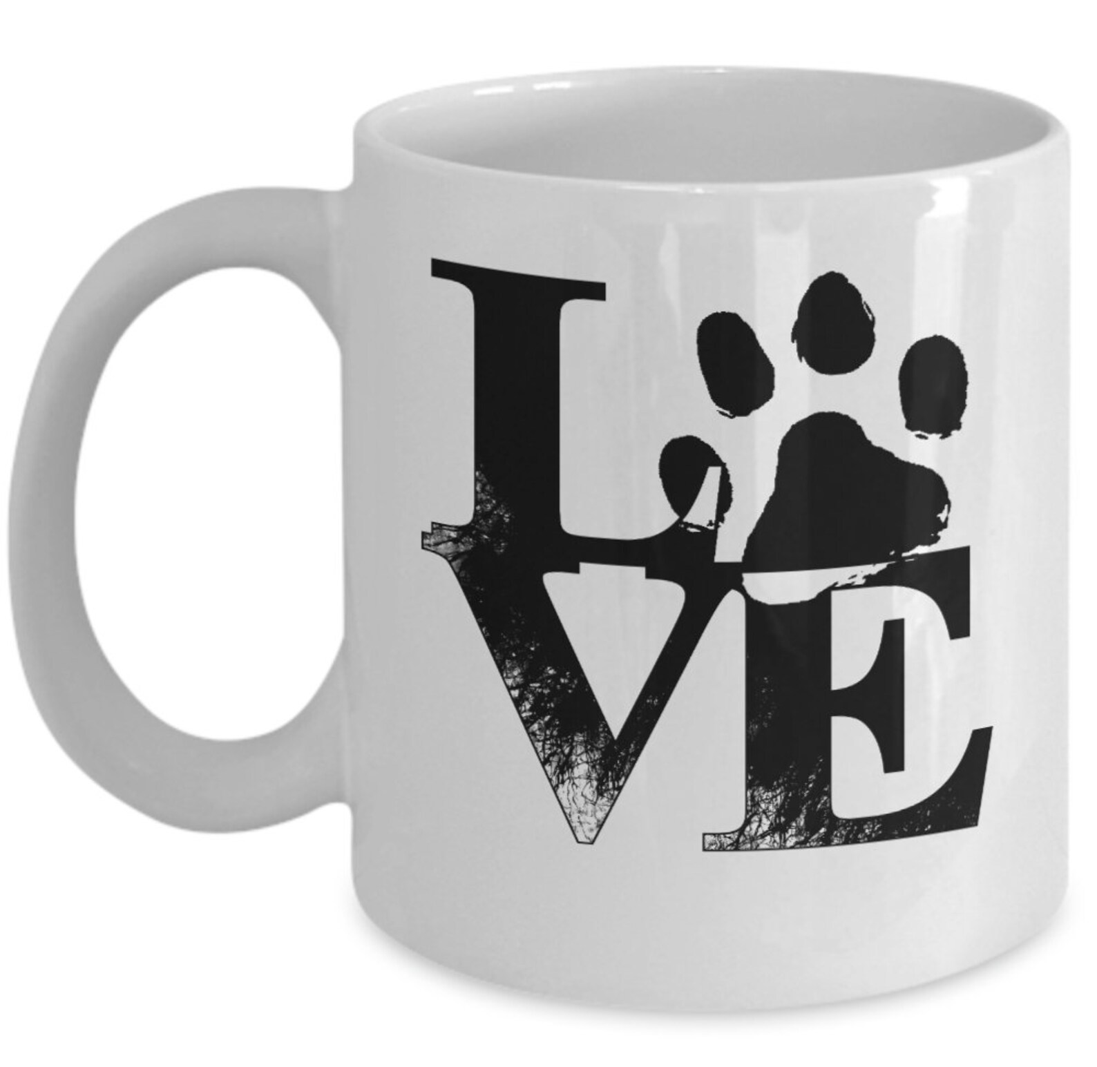 Pets Animals Coffee Mug - Dog Paw LOVE - Dog Lover Funny Puppies Gifts ...