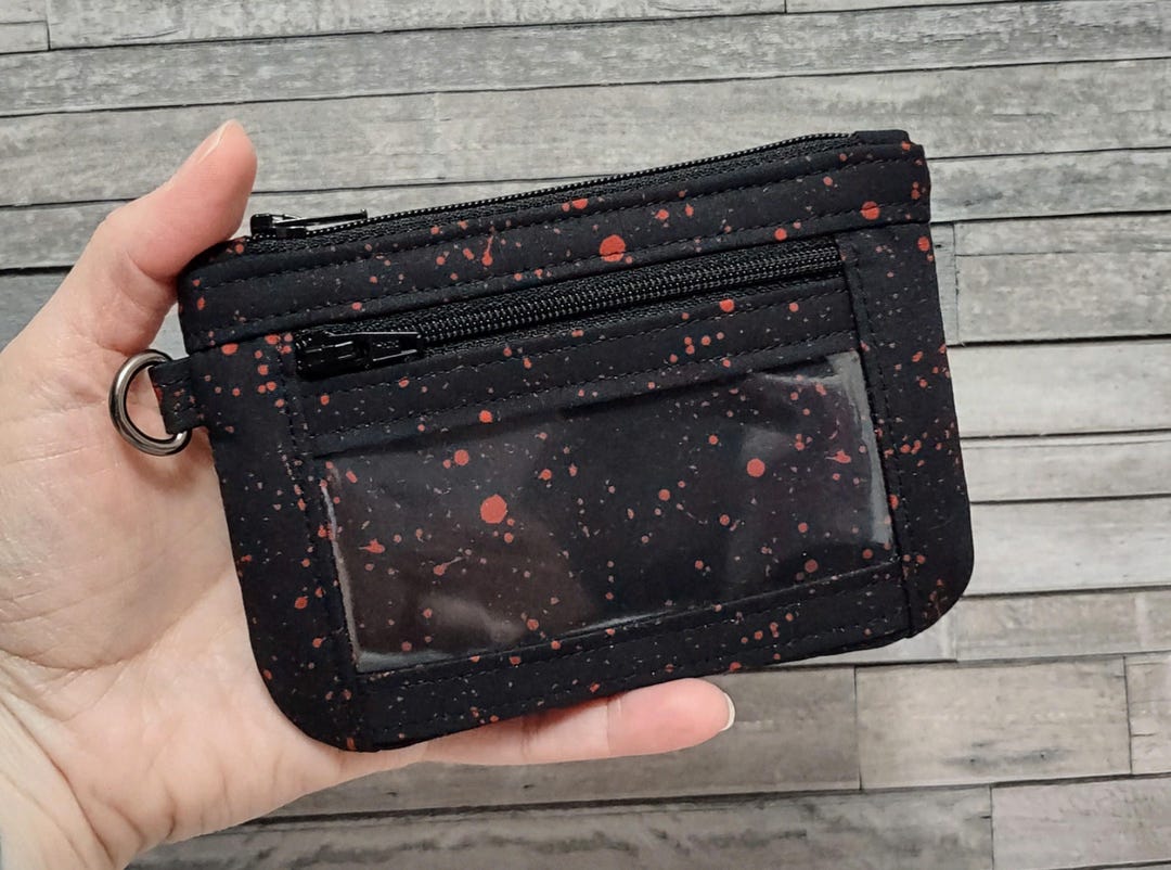 Blood Splatter ID Holder With Double Zippers, Gothic Horror, Gore ...