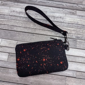 Blood Splatter ID Pouch, Zip ID Case, Minimalist Wallet, Horror Blood ...