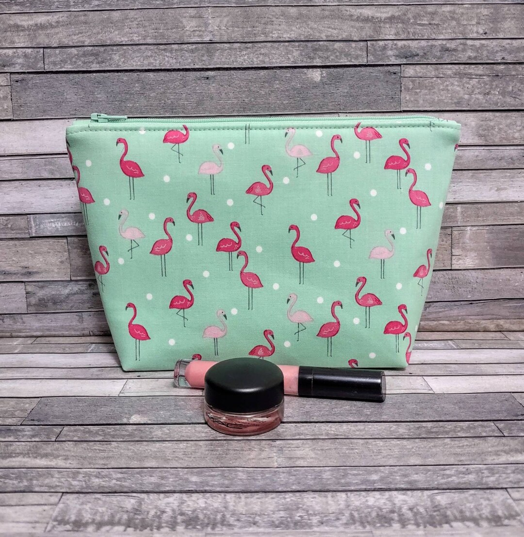 Flamingo Makeup Bag / Flamingo Pouch / Pink and Mint Flamingo - Etsy