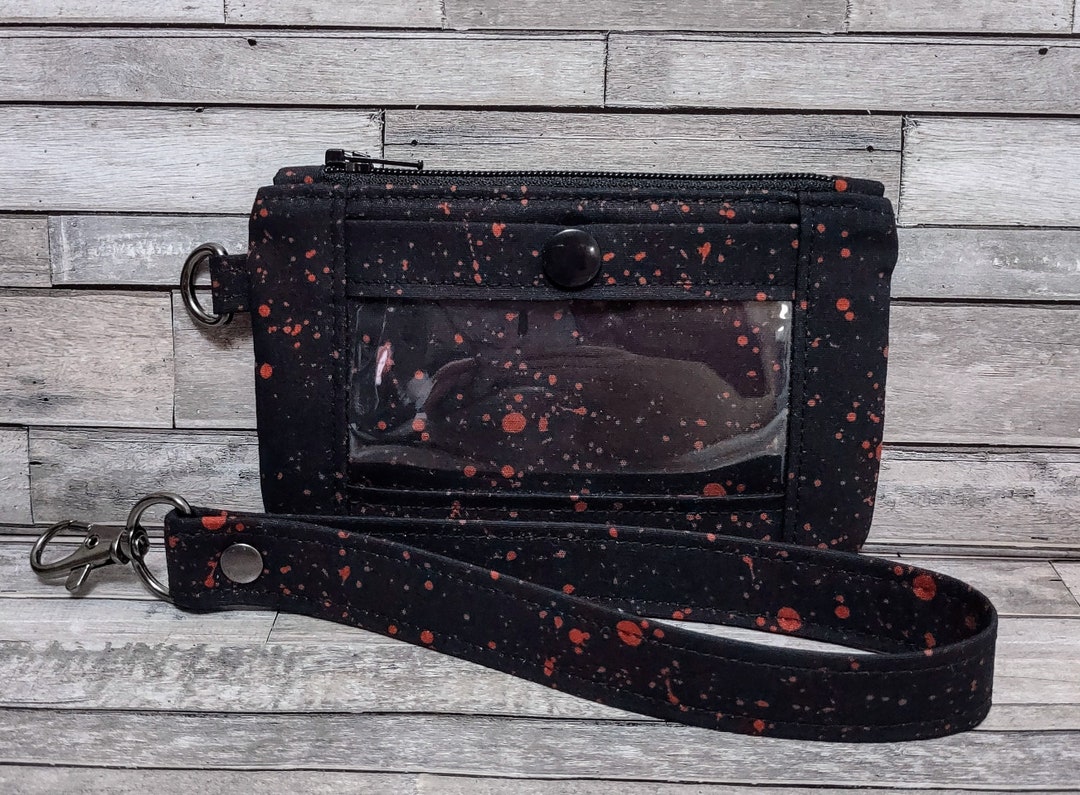 Blood Splatter ID Pouch, Zip ID Case, Minimalist Wallet, Horror Blood ...