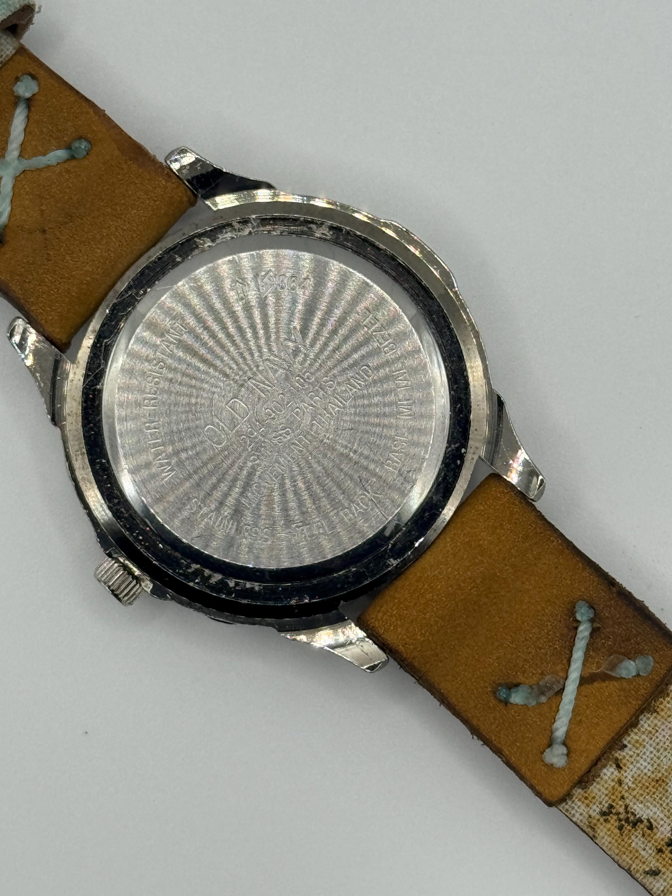 Hand Crafted Watch Strap on Swiss Parts Movement Old Navy Nautical Flag ...
