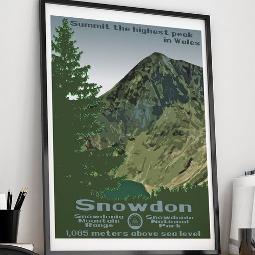 Snowdonia National Park Poster Snowdon Mountain Railway - Etsy