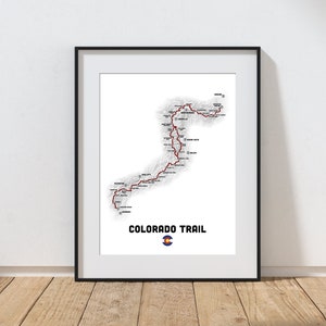 Colorado Trail Map Poster, Colorado Trail Map Print - Etsy