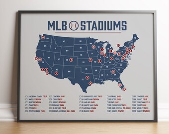 Baseball Stadium Map | Etsy
