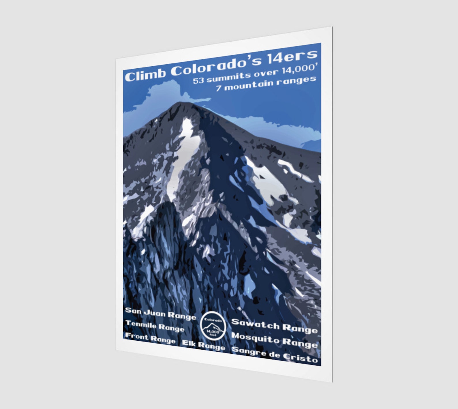 Colorado 14ers Poster - Colorado 14ers Print - Colorado 14ers Art Print ...