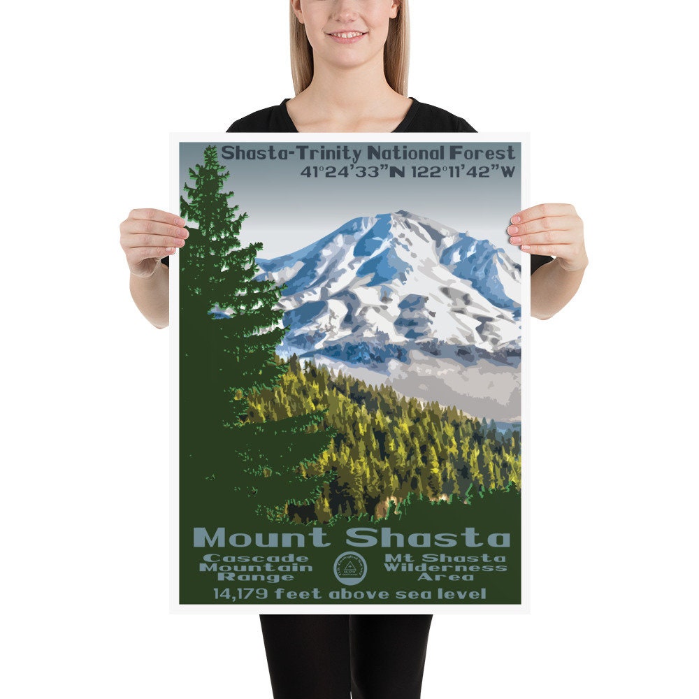 Mt Shasta, Mt Shasta Poster, Mt Shasta Print, Mount Shasta, Shasta ...
