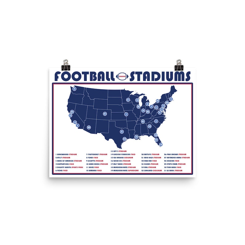 Football Stadium Map, NFL Stadium Map, NFL Stadiums, Football Stadiums ...
