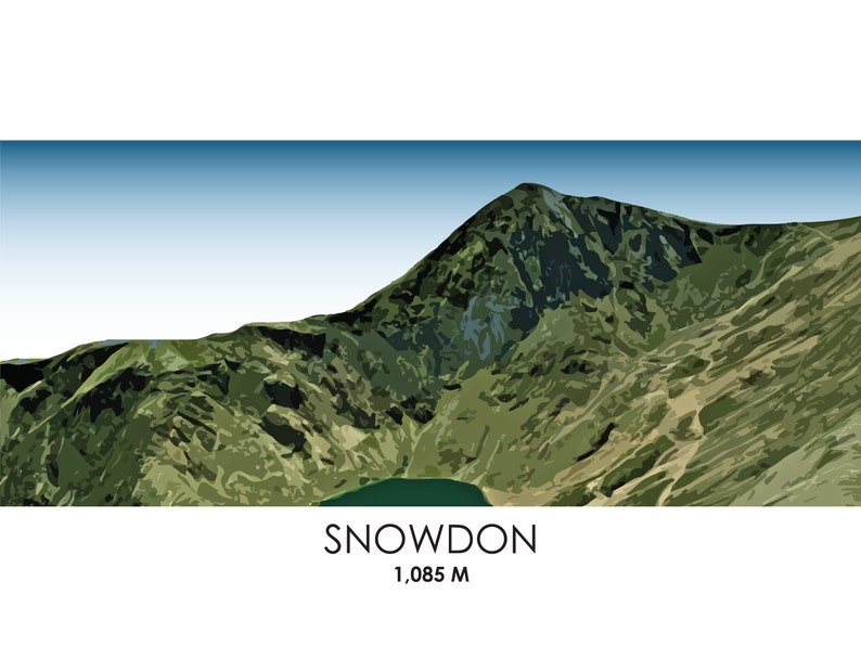 Snowdon, Snowdon Poster, Snowdon Print, Snowdon Mountain, Snowdonia ...