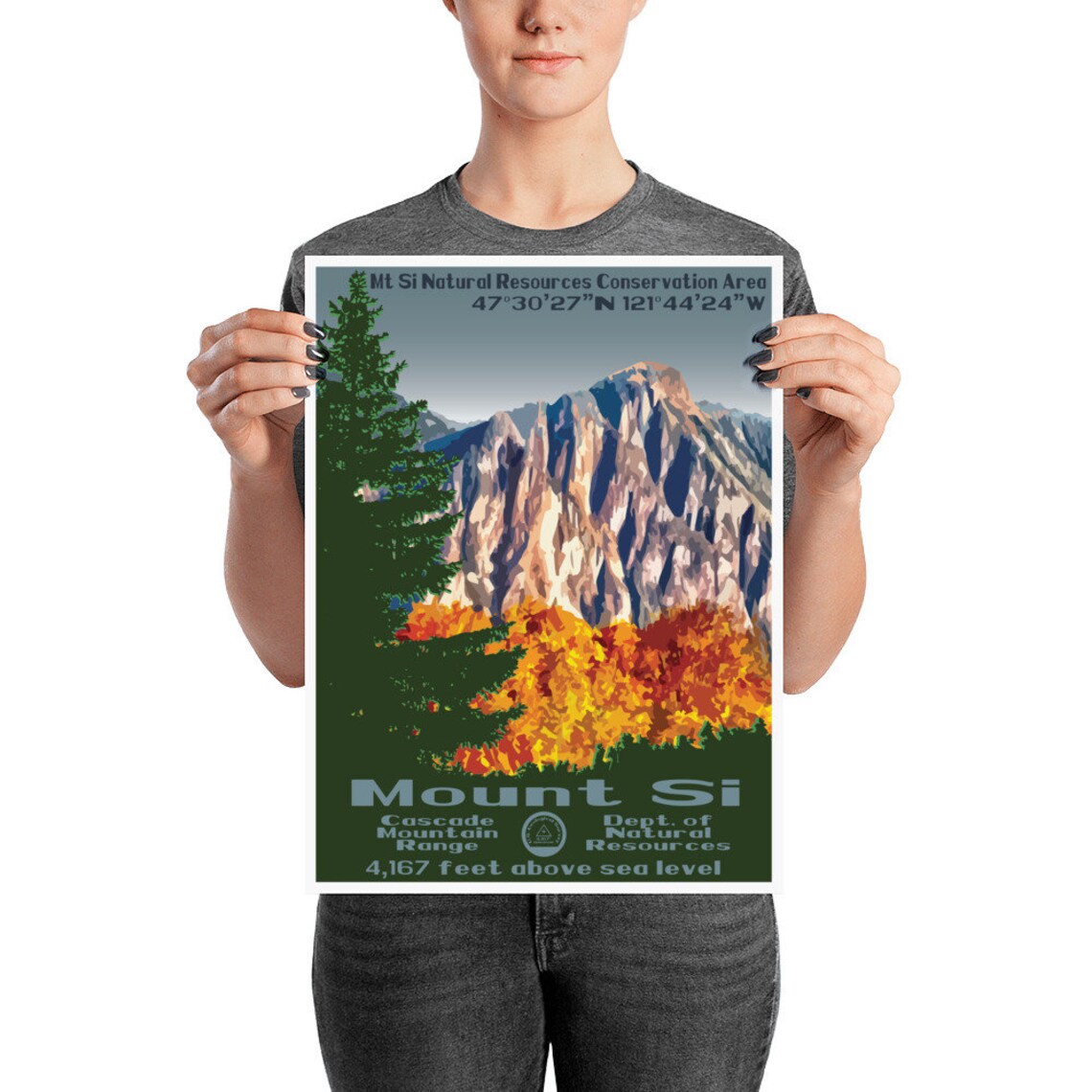 Mount Si Poster, Mount Si Print, Mount Si, Mt Si, Mt Si Poster, Mt Si ...
