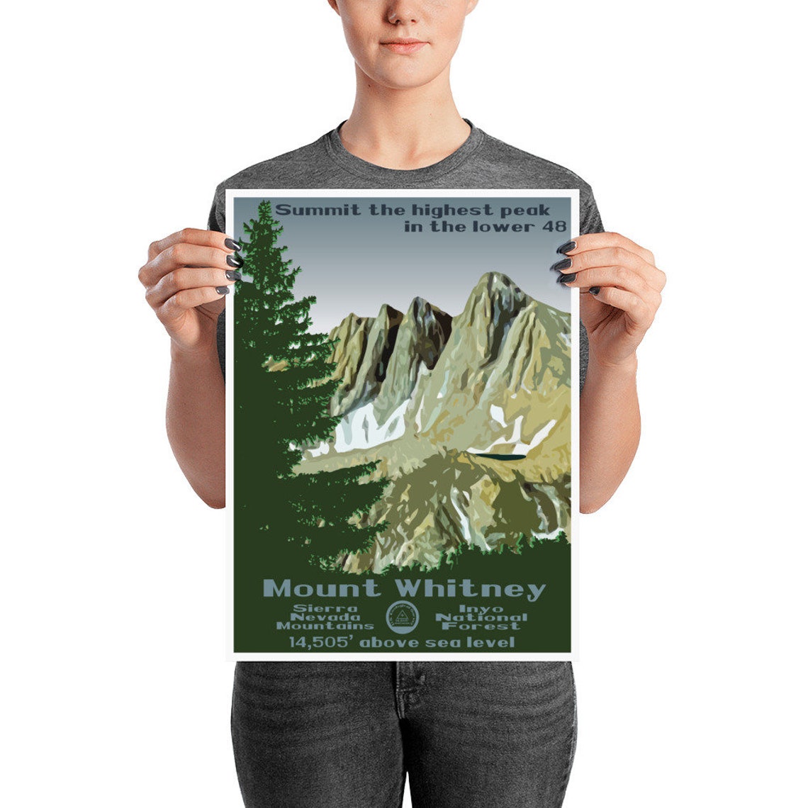 Mt Whitney Mt Whitney Poster Mt Whitney Print Mount - Etsy