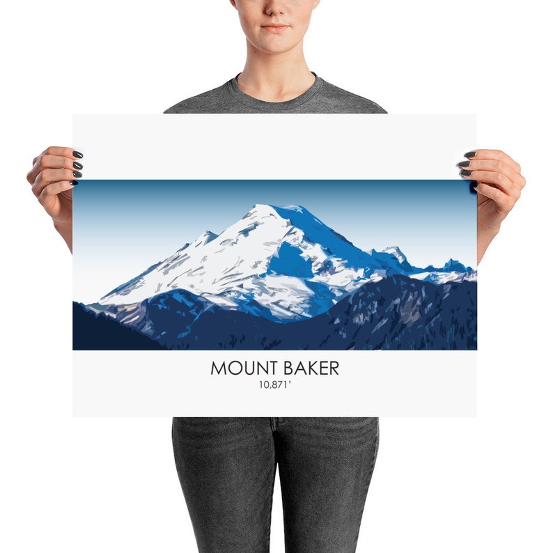 Mt Baker, Mt Baker Poster, Mt Baker Print, Mount Baker, Mount Baker ...