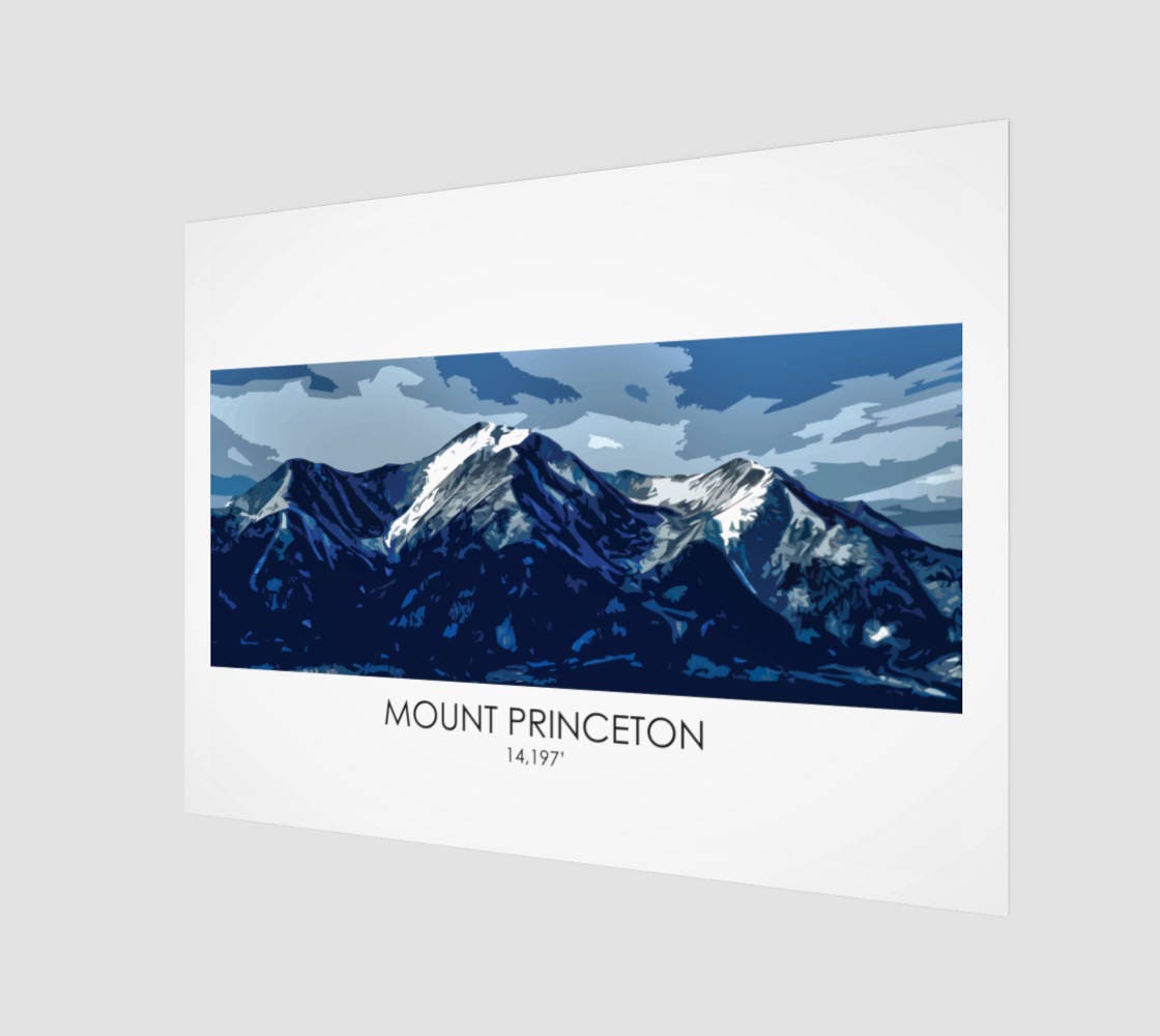 Mt Princeton Art Print - 14ers, 14er Poster, 14er Art Print, Mt ...