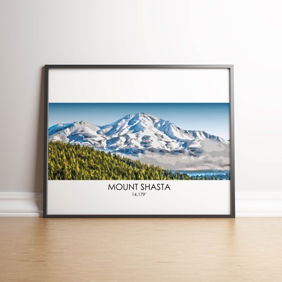 Mt Shasta Mt Shasta Poster Mt Shasta Print Mount Shasta | Etsy